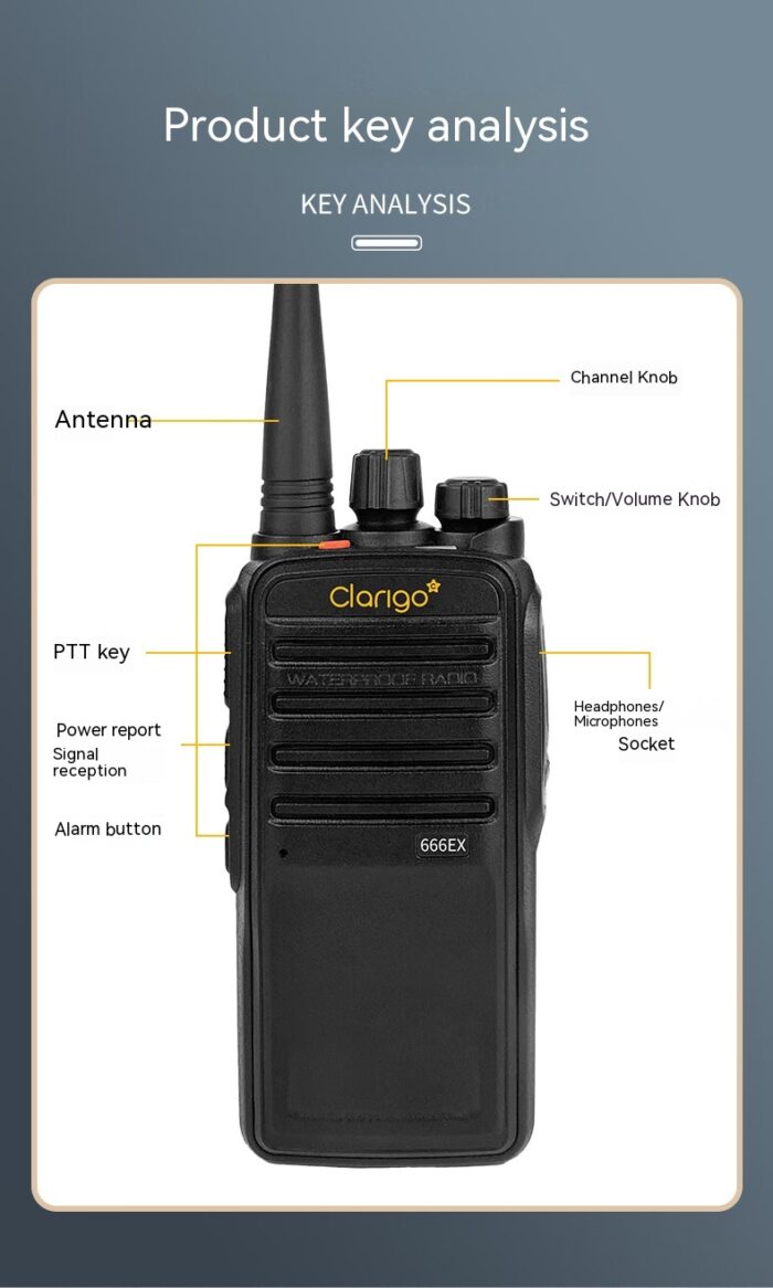Clarigo DP-666EX Explosion-proof Walkie-Talkie Waterproof