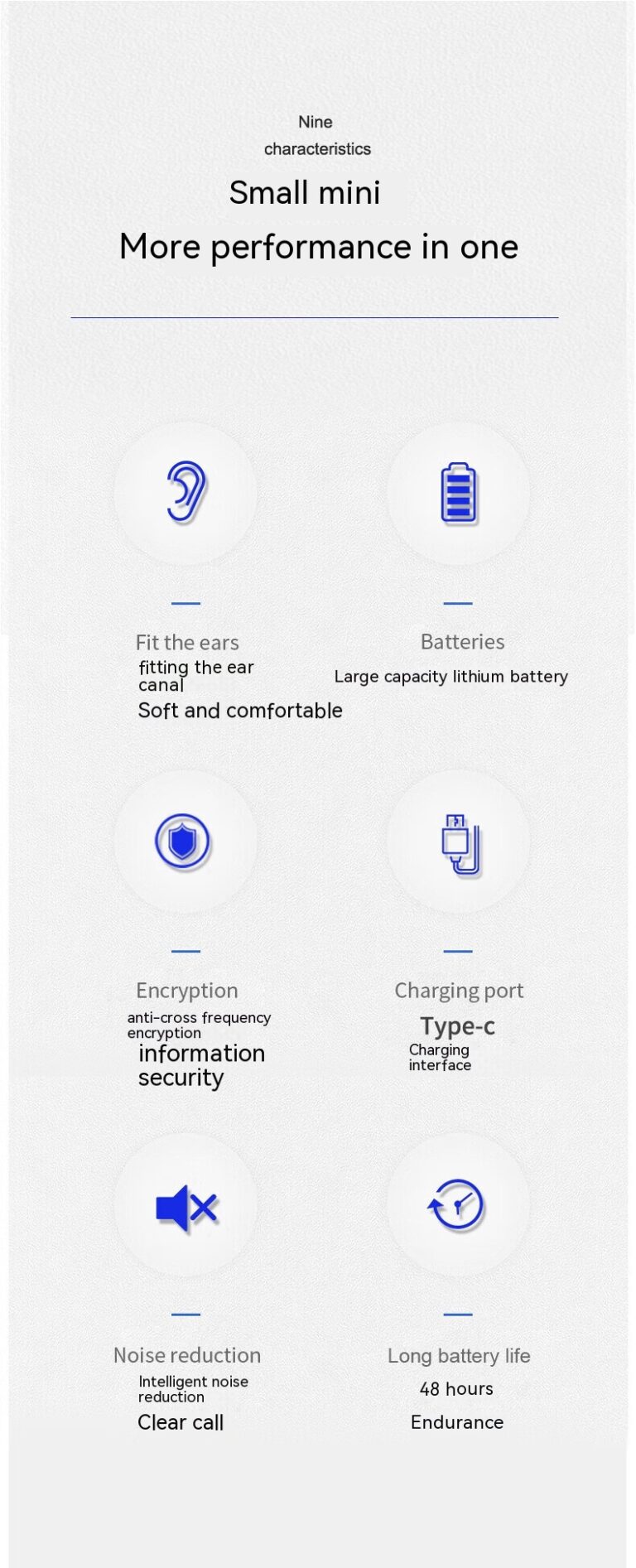 Clarigo KYX668 Mini Ear-mounted Walkie-Talkie Type-C Charging Port Long ...